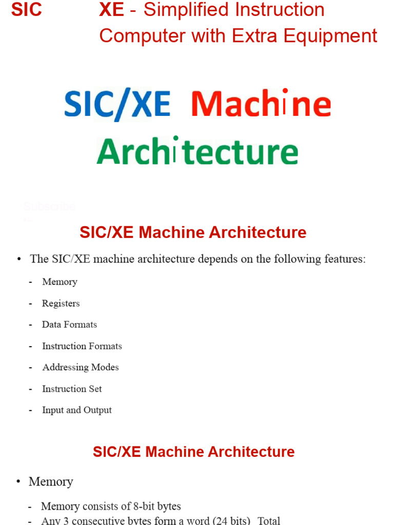 SIC XE.pptx | PDF | Data Type | Office Equipment
