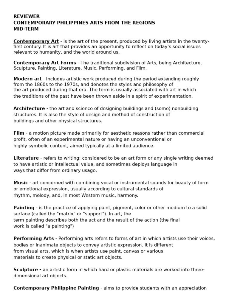 REVIEWER ContemporaryArts | PDF | Composition (Visual Arts) | The Arts