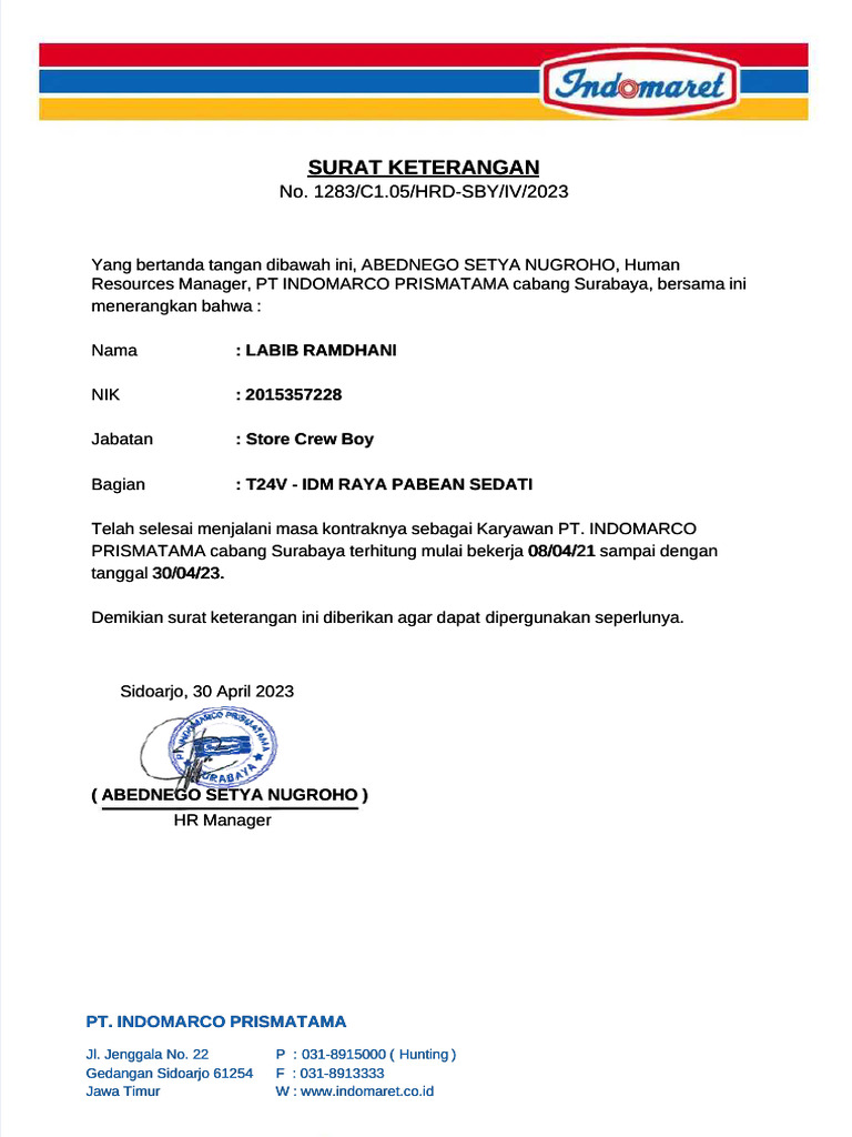 PDF Paklaring PT Indomarco Prismatama - Compress | PDF