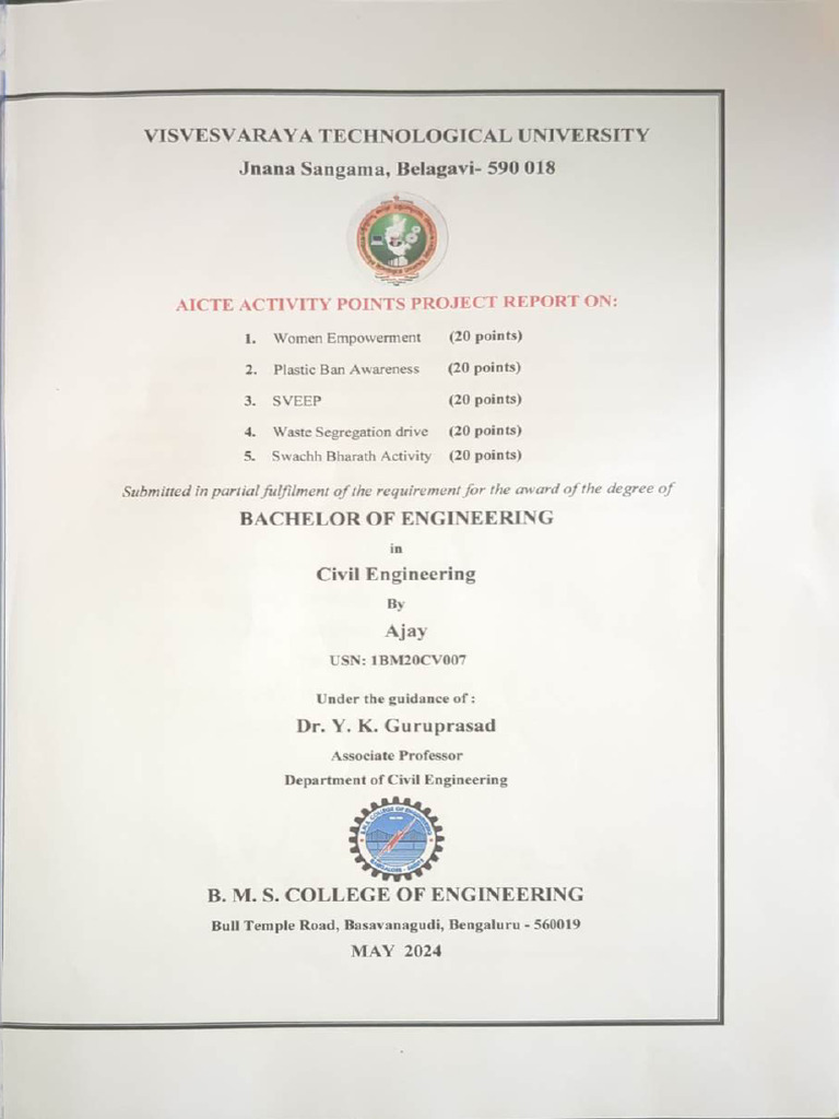 AICTE ACTIVITY POINTS - AJAY - 1BM20CV007-compressed | PDF