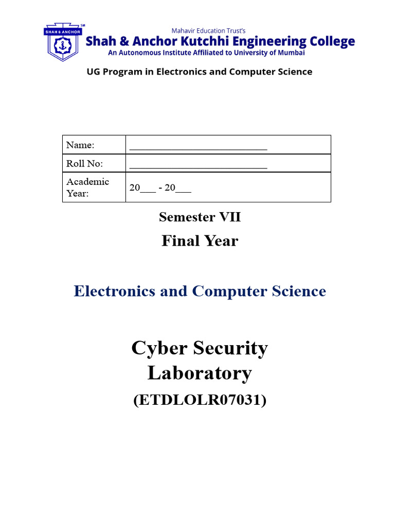 Cybersecurity Lab Guide | PDF | Port (Computer Networking) | Engineering