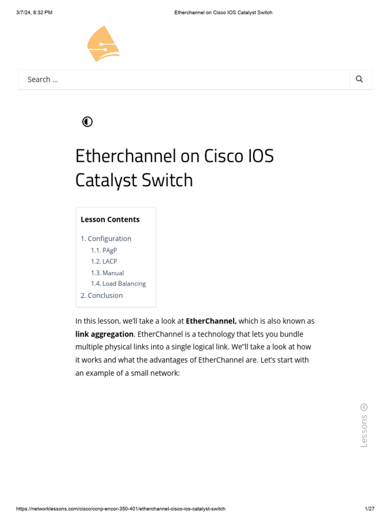Etherchannel on Cisco IOS Catalyst Switch | PDF | Cisco Systems ...