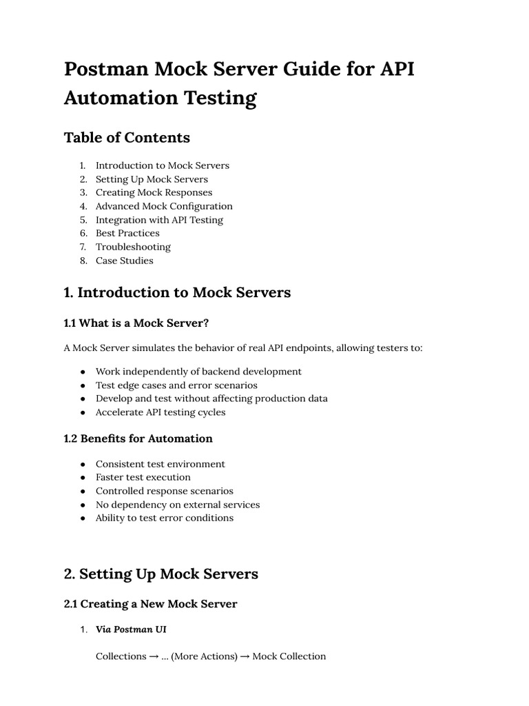 Postman - Mock Server Guide | PDF | Software Engineering | Computing