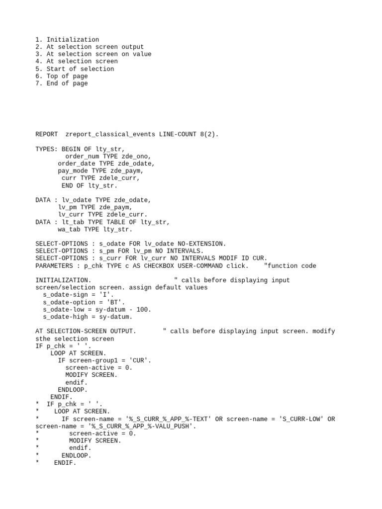 Classical Reports With Events | PDF | Computer Programming | Computing