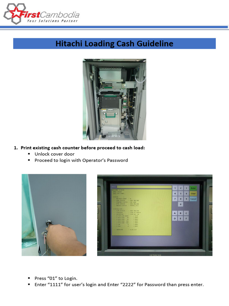 Hitachi Loading Cash Guideline | PDF