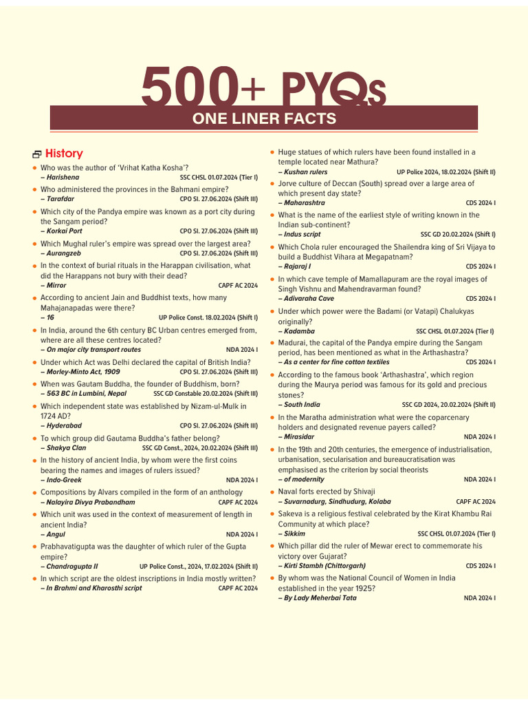 One Liner Facts 500 Q E | PDF | Cyclone | Atmosphere Of Earth