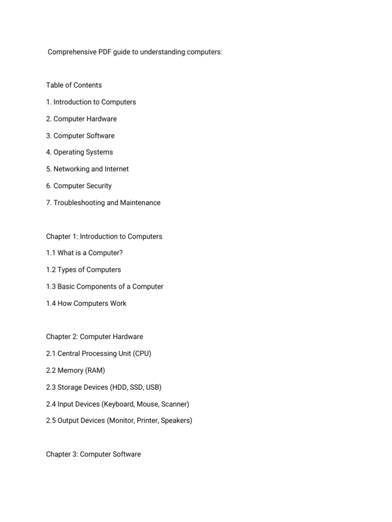 Comprehensive Guide To Understanding Computers | PDF | Operating System | Computer Network