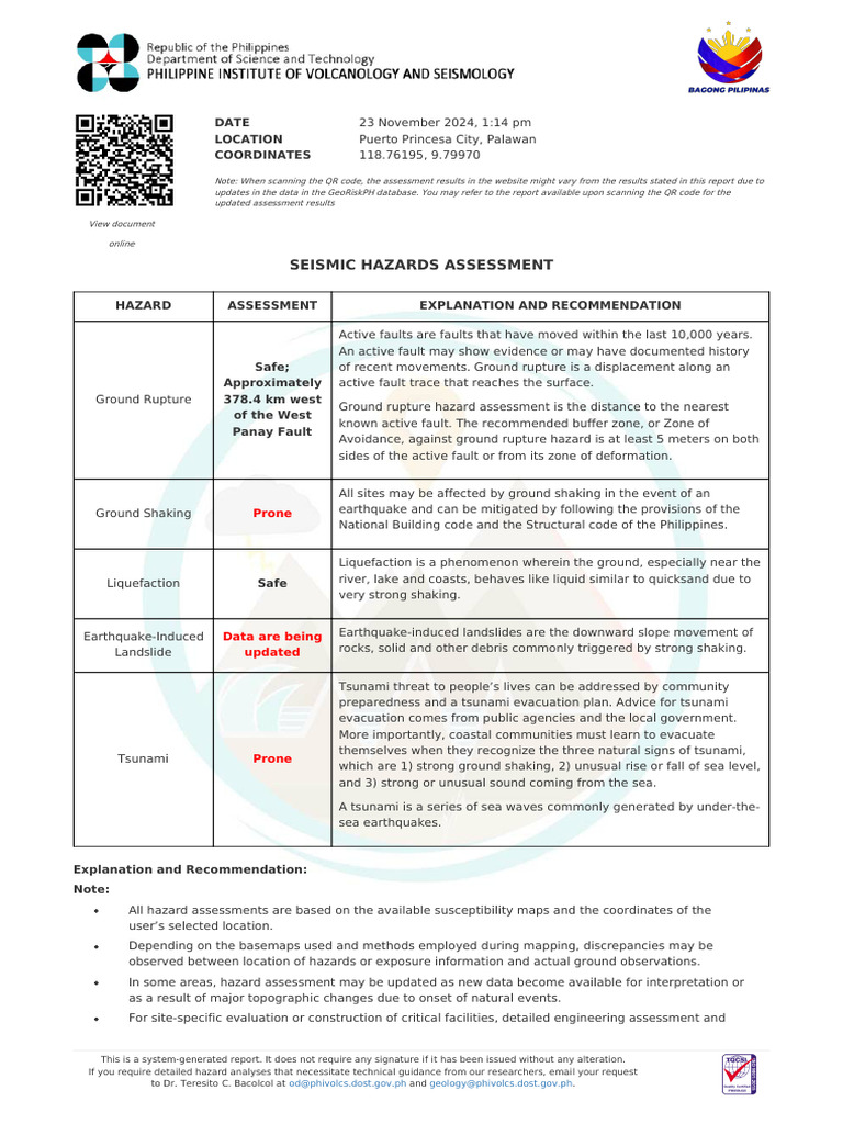 Hazard Assessment Report | PDF | Volcano | Lava