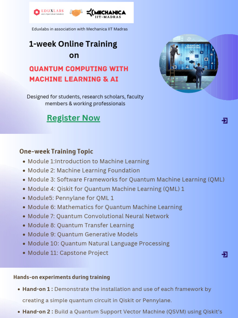 Quantum Computing & ML Training | PDF