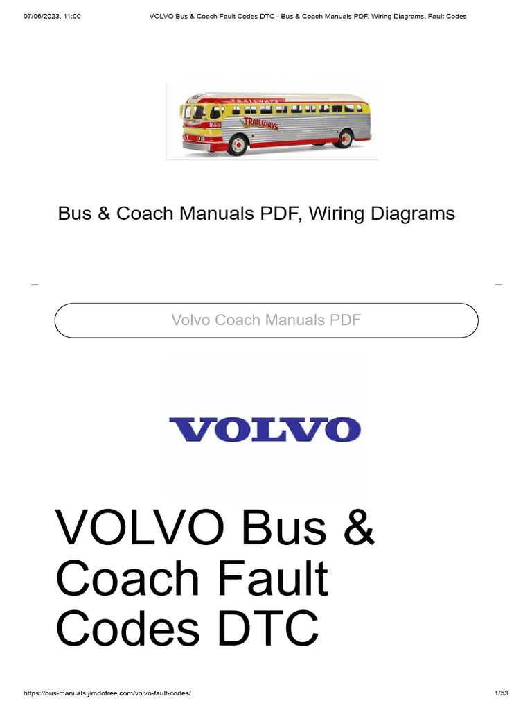 VOLVO Bus & Coach Fault Codes DTC - Bus & Coach Manuals PDF, Wiring ...