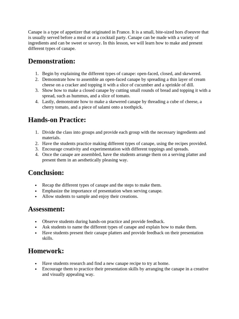 Origins and Types of Canapés | PDF | Hors D'oeuvre | Foods