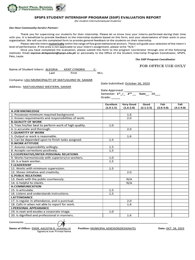 Ssip Evaluation Ken Alegria | PDF | Human Communication | Cognition
