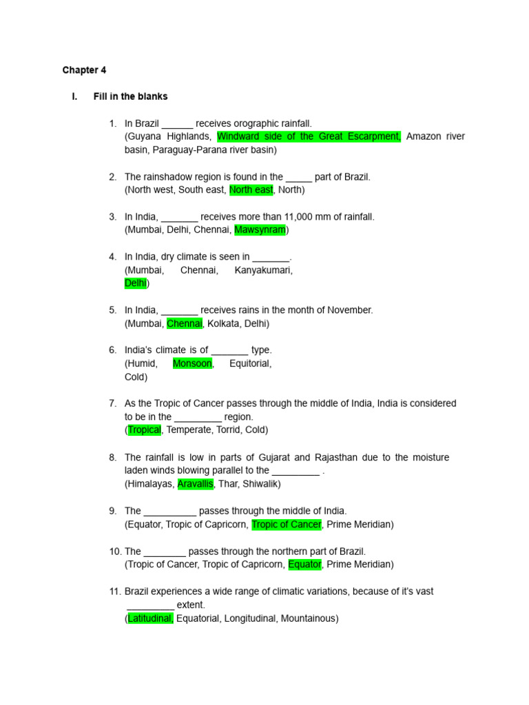 Chapter 4 Objectives | PDF | Rain | Temperate Climate