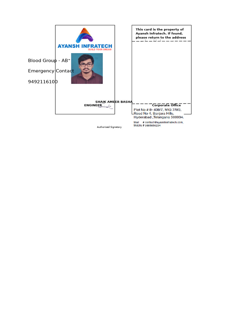 ID Card - Shaik | PDF
