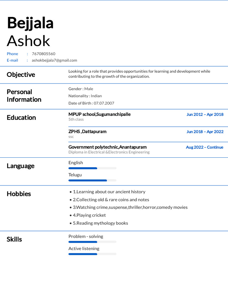 Resume of Ashok Bejjala | PDF