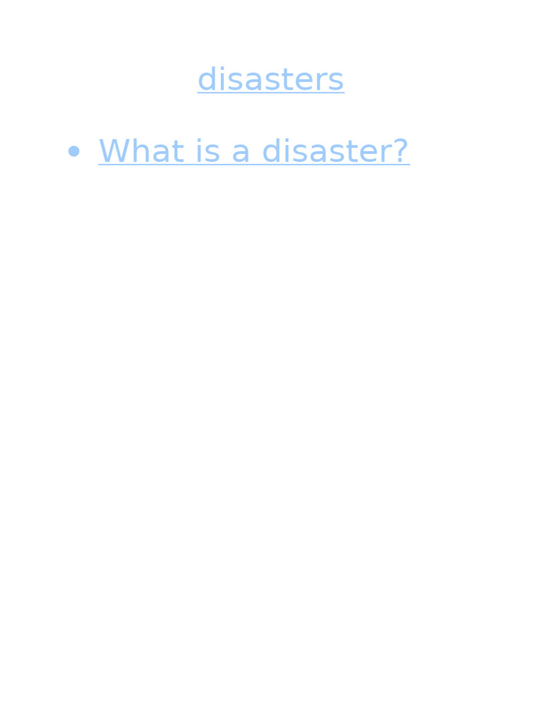 Disasters | PDF