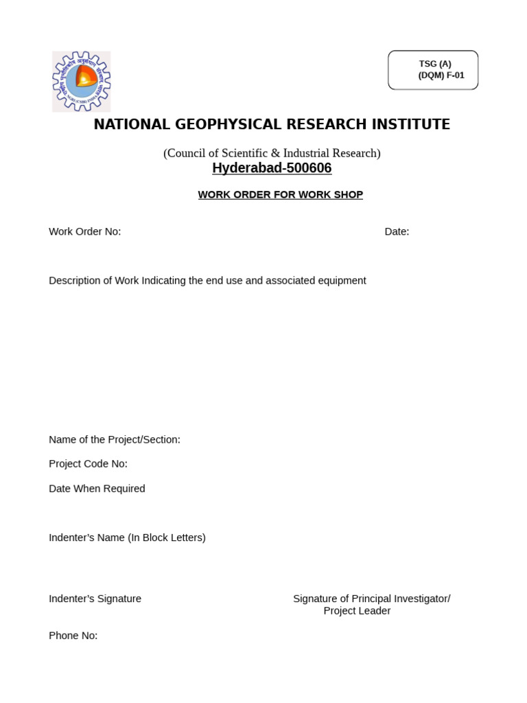 Workshop Indent | PDF