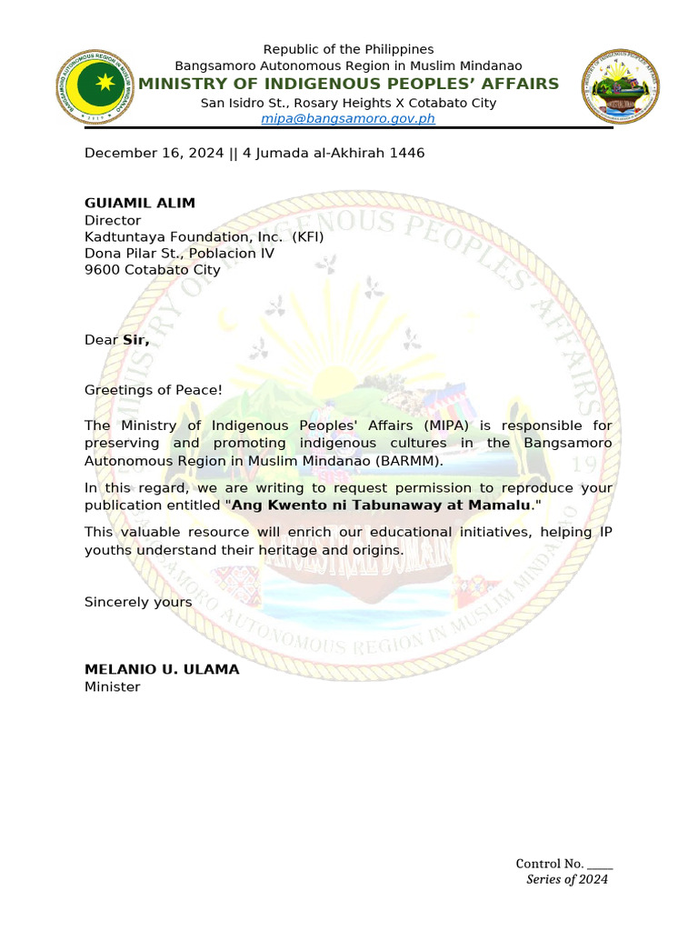 Request to Reproduce Indigenous Publication | PDF