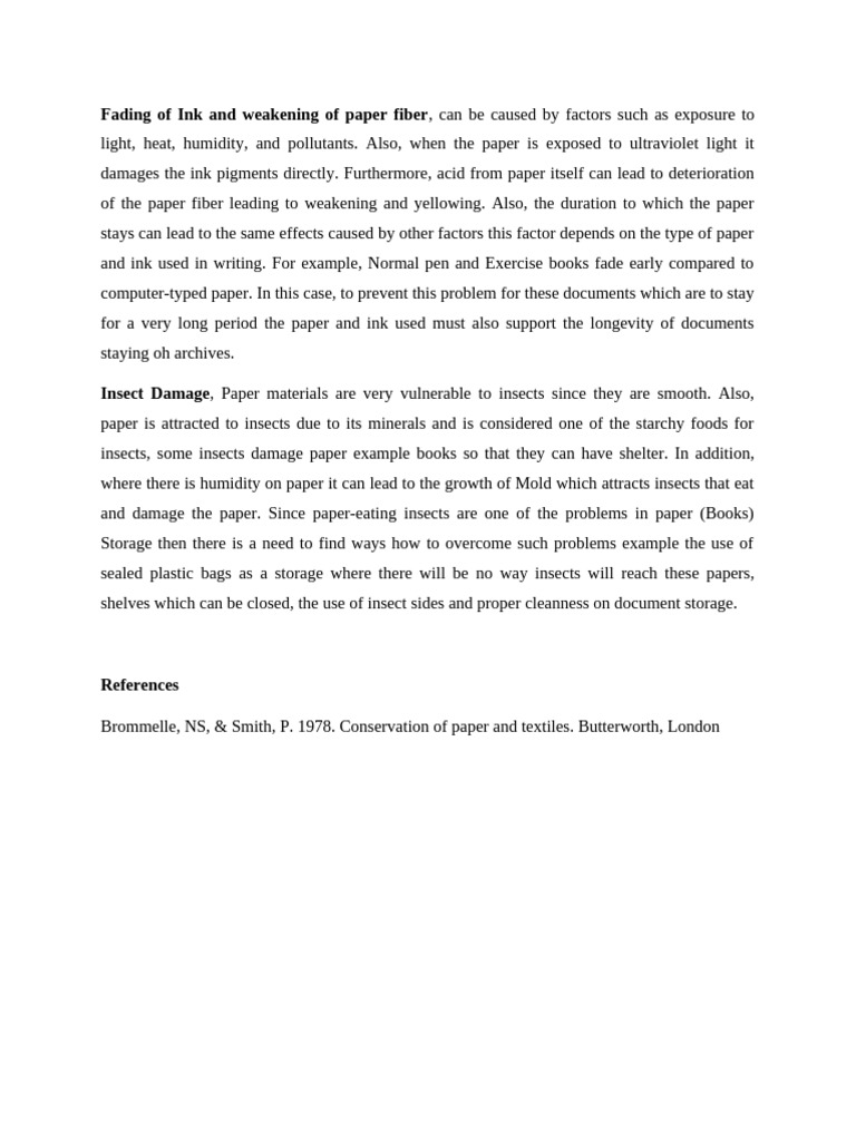 Fading of Ink and Weakening of Paper Fiber | PDF