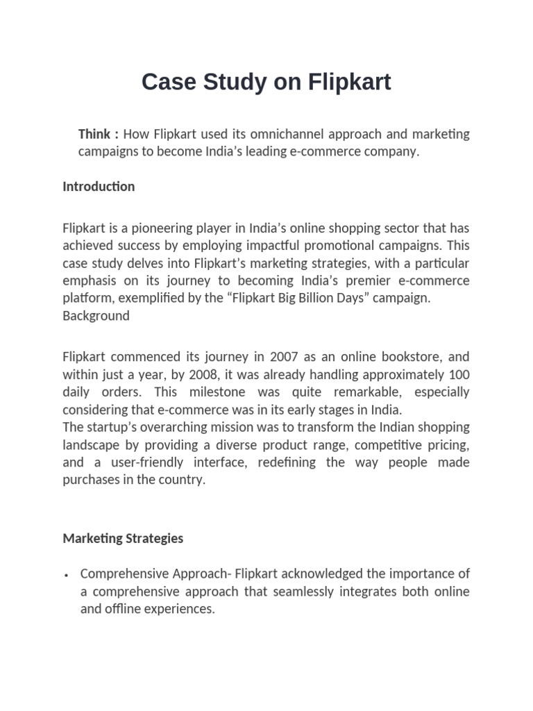 Flipkart's Marketing Strategy Insights | PDF | Marketing | Retail