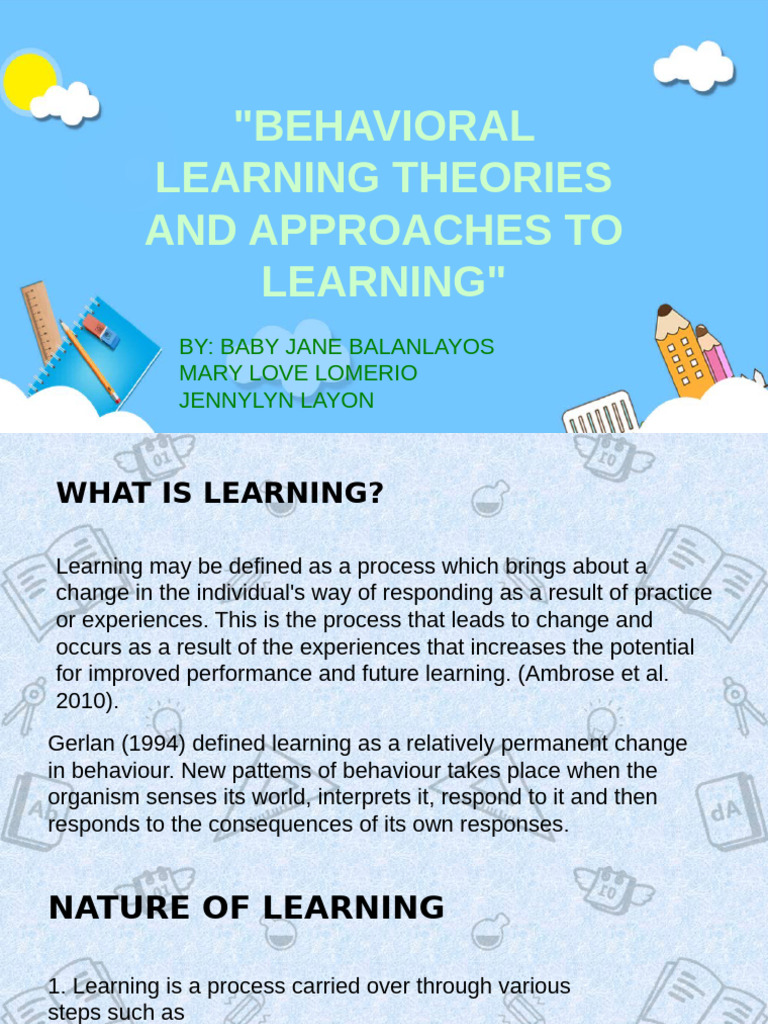 Behavioral Lea-Wps Office | PDF | Learning | Constructivism (Philosophy Of Education)