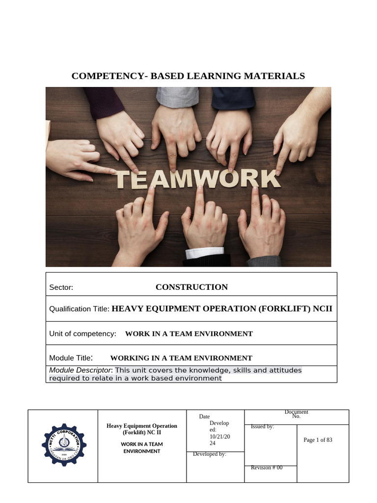 Teamwork Skills for Forklift Operators | PDF