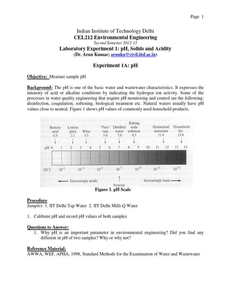 Microsoft Word - Lab1 Solids Acidity PH | PDF | Titration | Chemistry