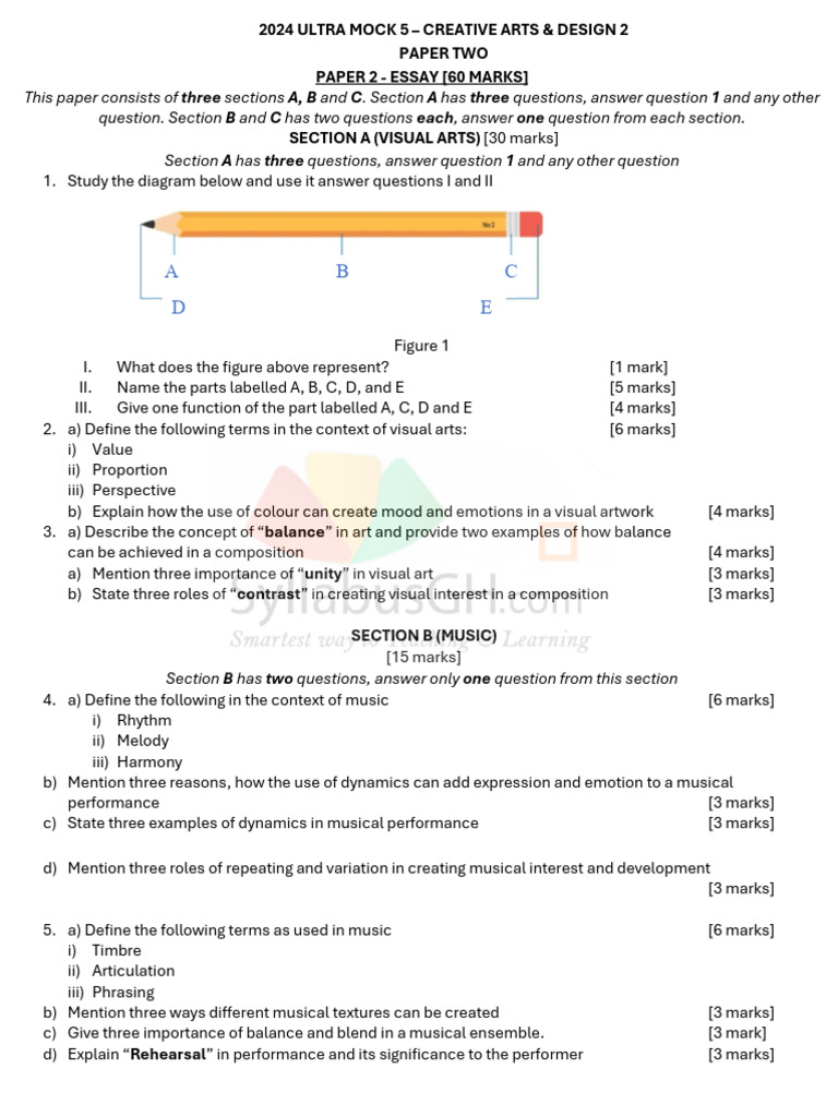 2024 Creative Arts & Design Exam Paper | PDF | Dances | The Arts