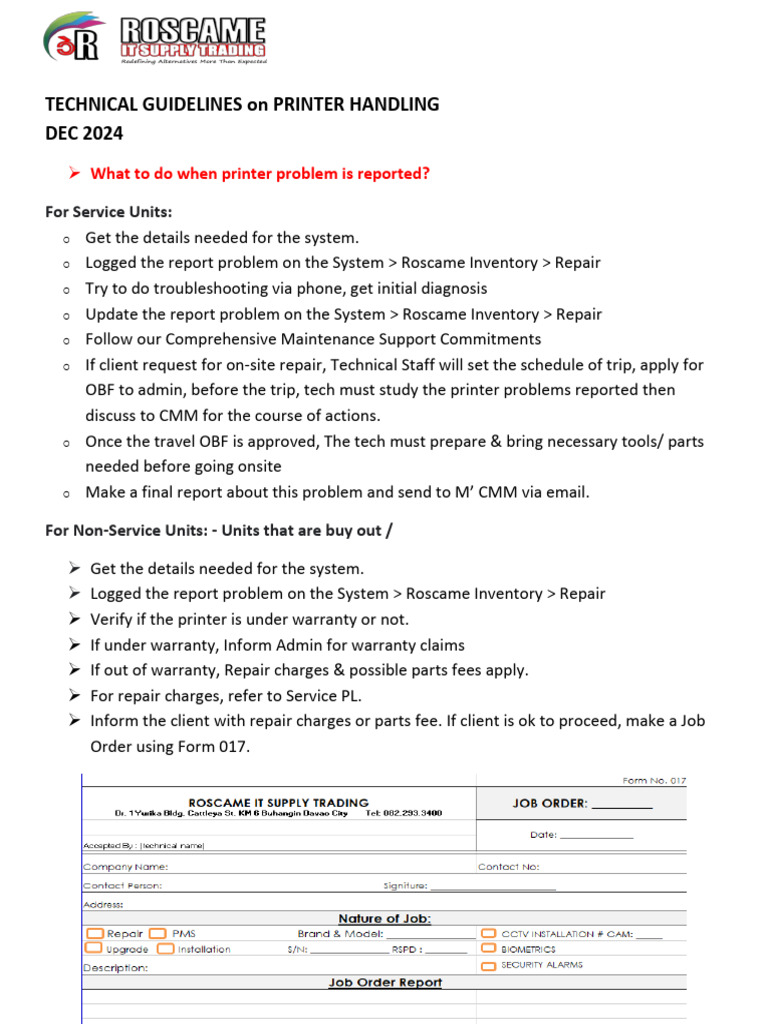 TECH GUIDELINES Dec 2024 Updated | PDF | Printer (Computing) | Software