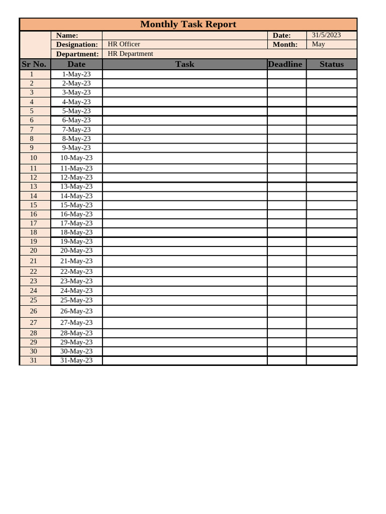 Monthly Report Format | PDF
