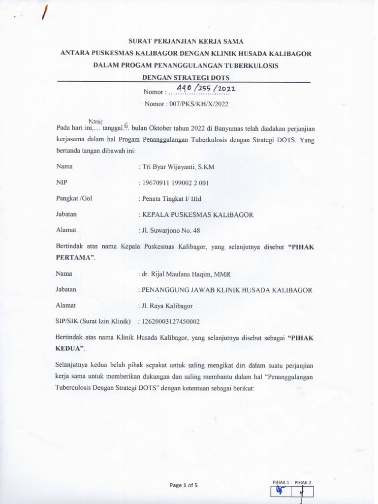 Mou Klinik Husada | PDF