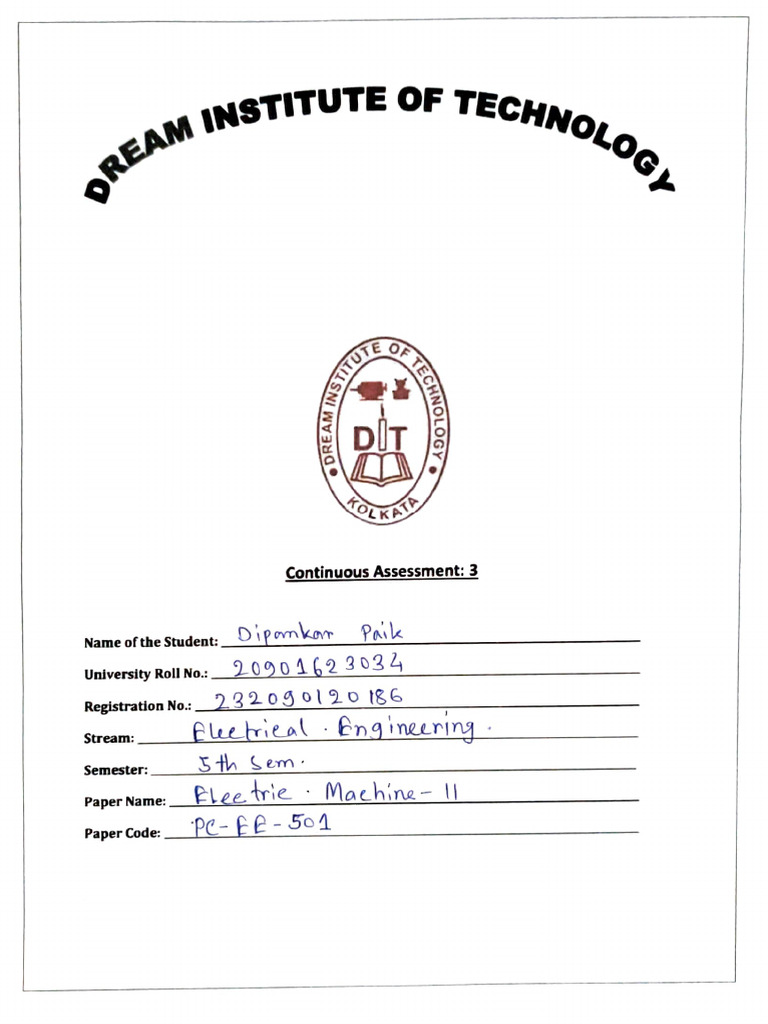 20901623034_PC-EE-501_DIPANKAR PAIK | PDF