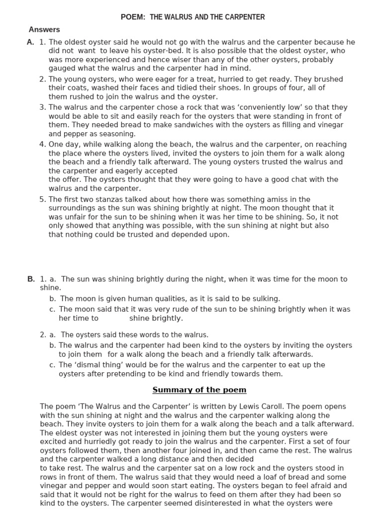 Walrus and The Carpenter | PDF