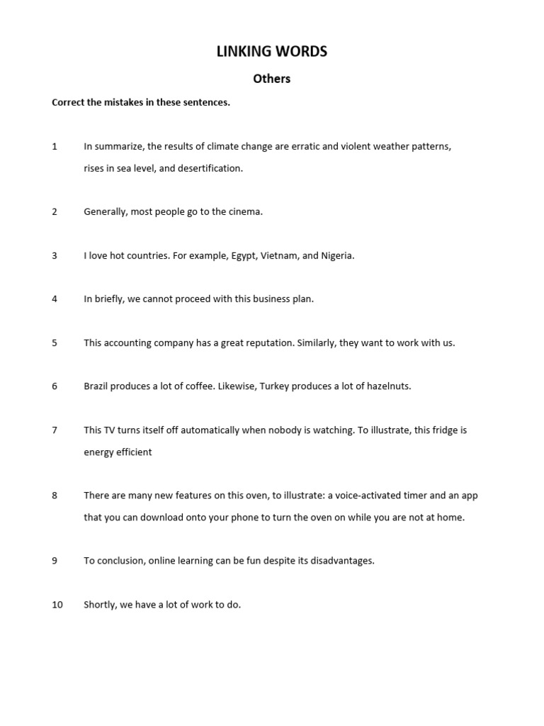 7 Linking Words | PDF