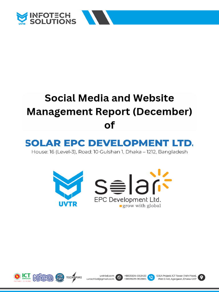 Monthly Report Social Media & Website | PDF