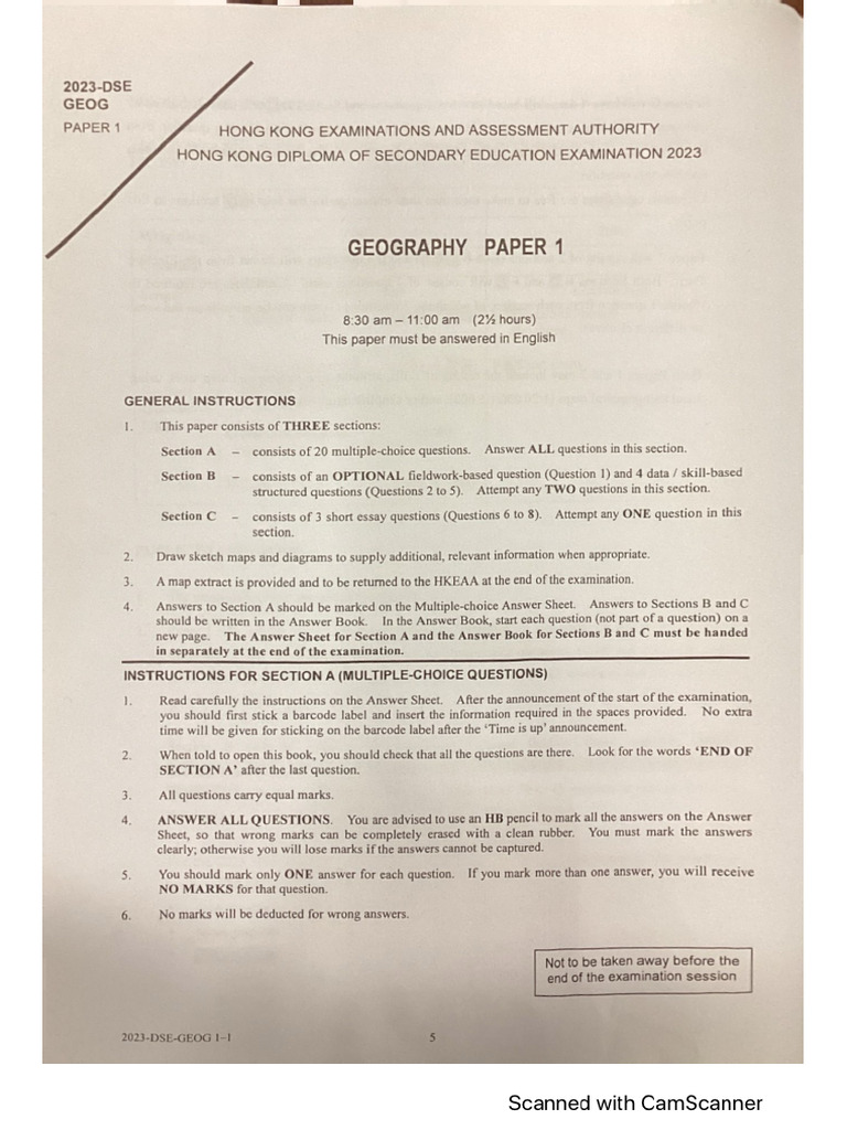 Geog Dse 2023 Ans | PDF
