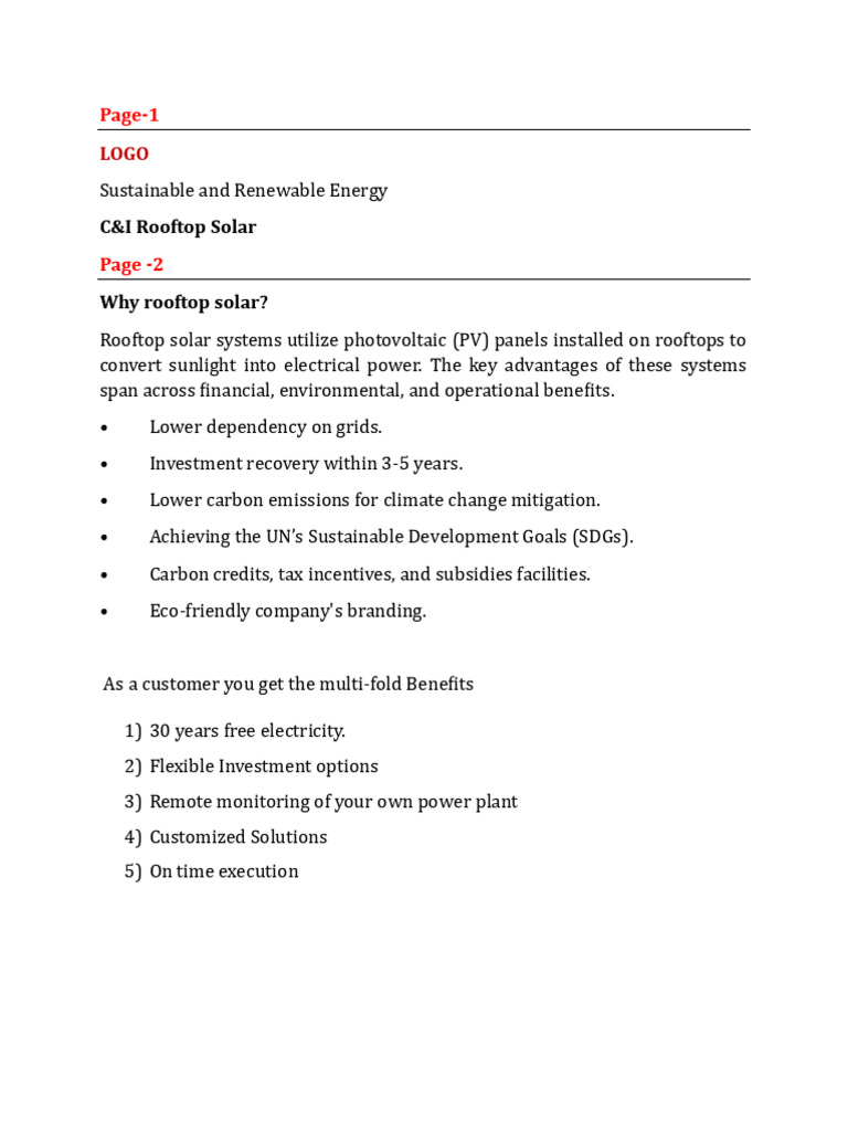 Brochure for Rooftop Solar | PDF | Solar Power | Photovoltaics