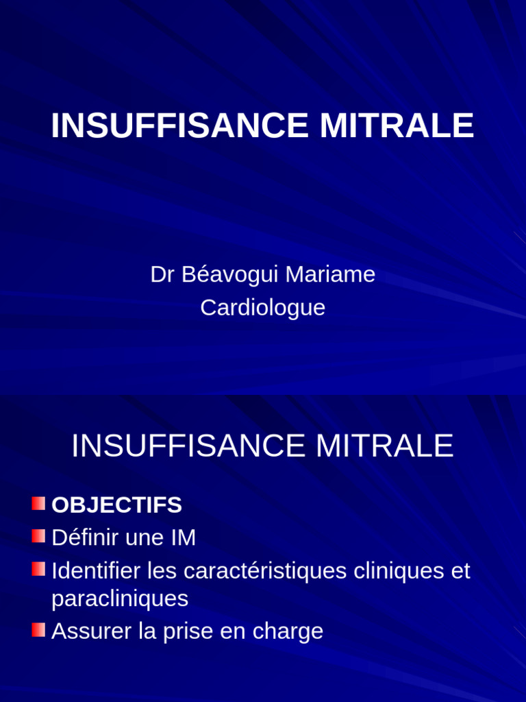 10-Insuffisance Mitrale | PDF | Système cardio-vasculaire | Cœur