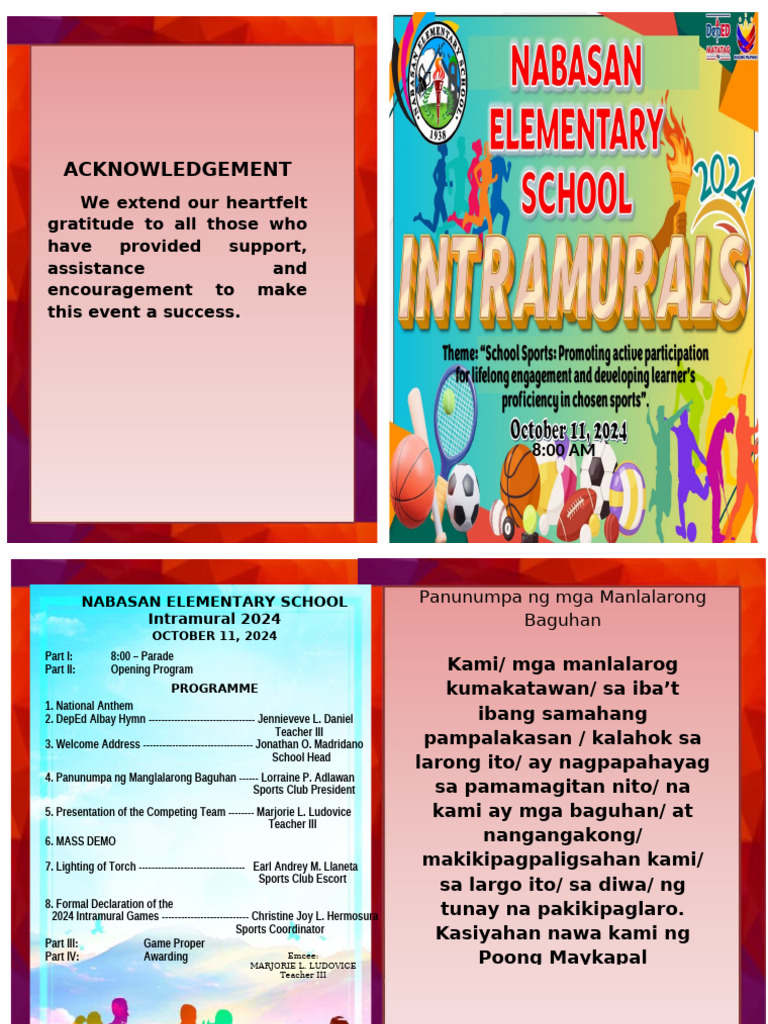 Intrams Program 2019 | PDF