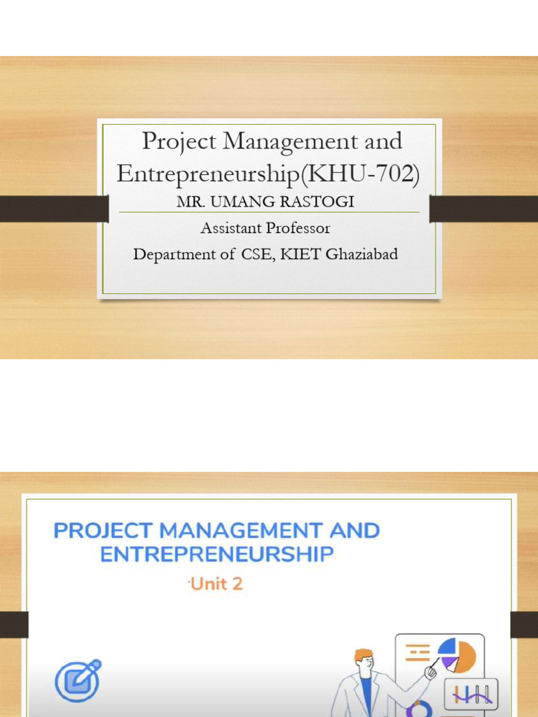 Project Management in Entrepreneurship | PDF