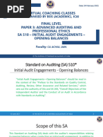 International Standard On Auditing 510 Initial Audit Engagements ...