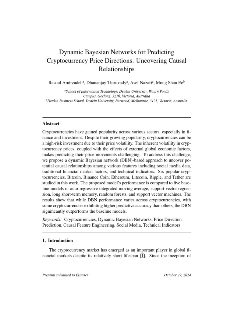 Dynamic Bayesian Networks for Predicting Cryptocurrency Price ...