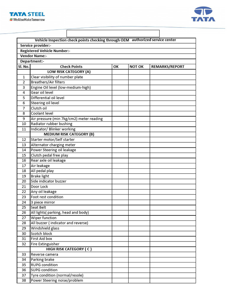 trailer self declaration checklist | PDF