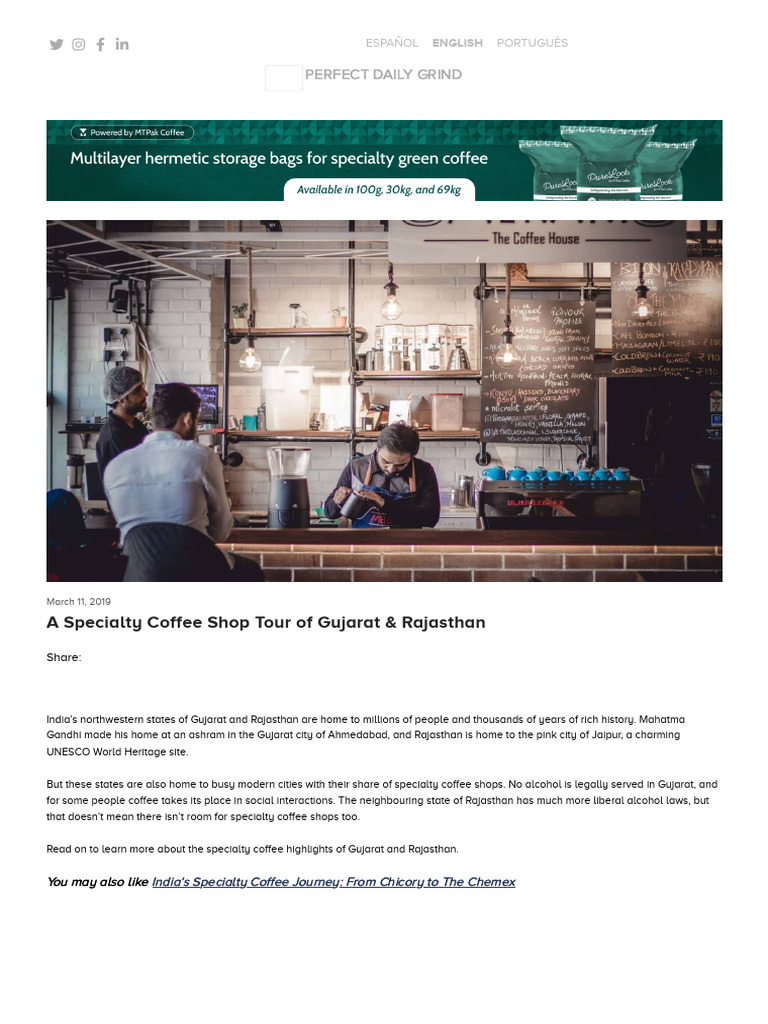 A Specialty Coffee Shop Tour of Gujarat & Rajasthan - Perfect Daily ...