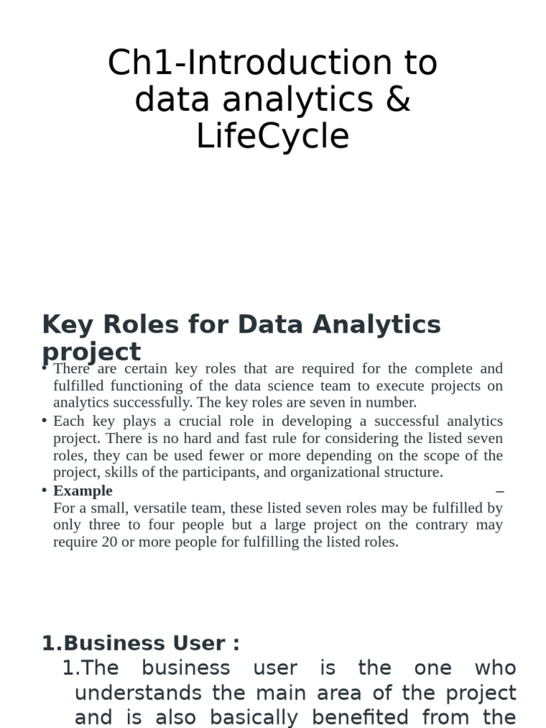 Ch1-Introduction To Data Analytics & LifeCycle | PDF | Data Analysis | Data