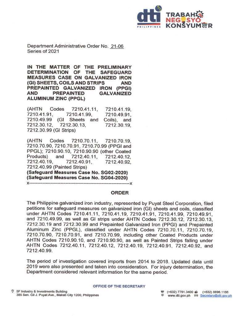 Department+Administrative+Order+No.+21 06 | PDF