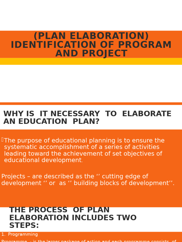Plan Elaboration) Identification of Program and | PDF | Curriculum ...