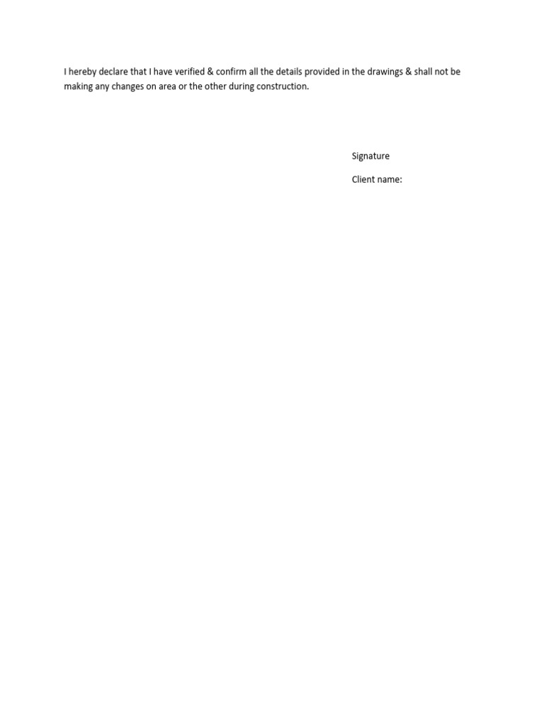 Construction Confirmation Declaration | PDF