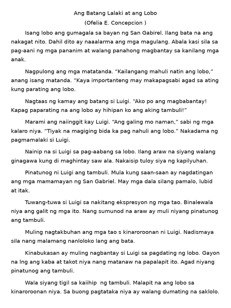 Anng Bata Ang Lobo | PDF