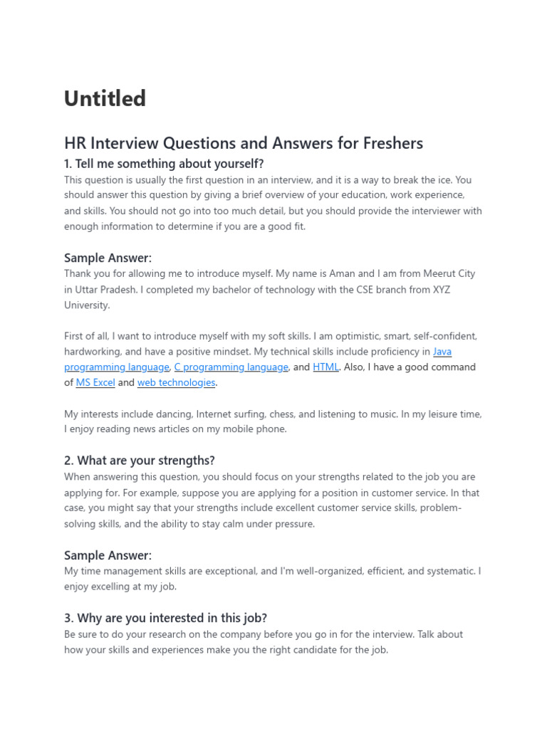 Hr Interview | PDF | Job Interview | Social Psychology